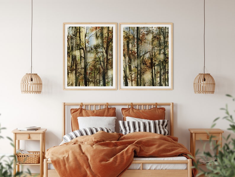 Forest Art Prints Abstract Nature Landscape Wall Art Set of - Etsy