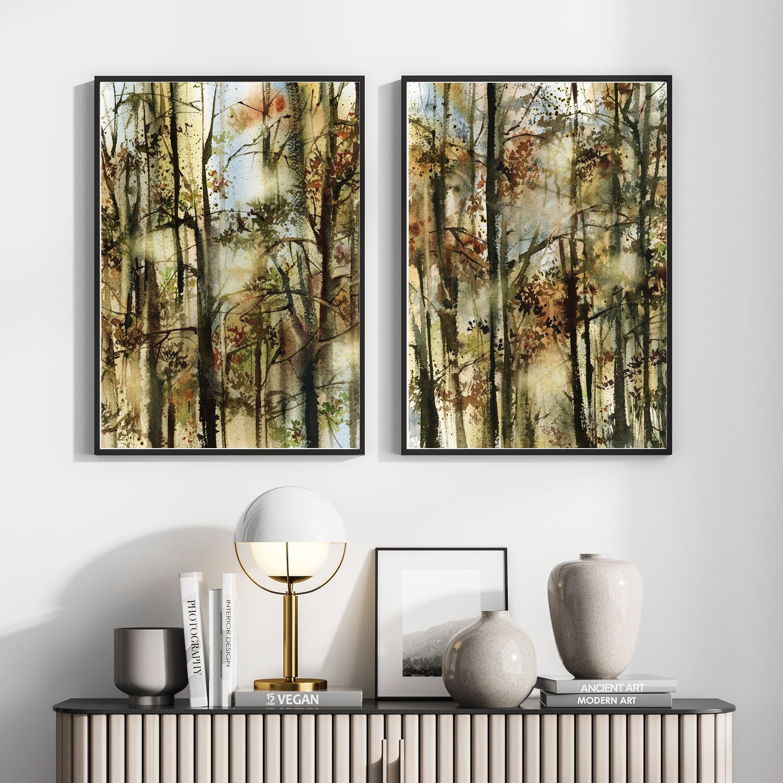 Forest Art Prints Abstract Nature Landscape Wall Art Set of - Etsy