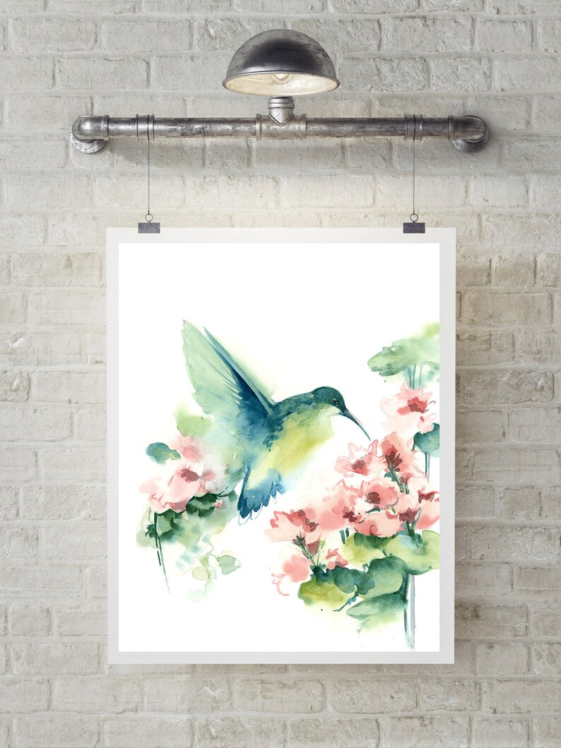 Hummingbird and Roses Paintings 2 Art Prints Gallery Wall Set - Etsy