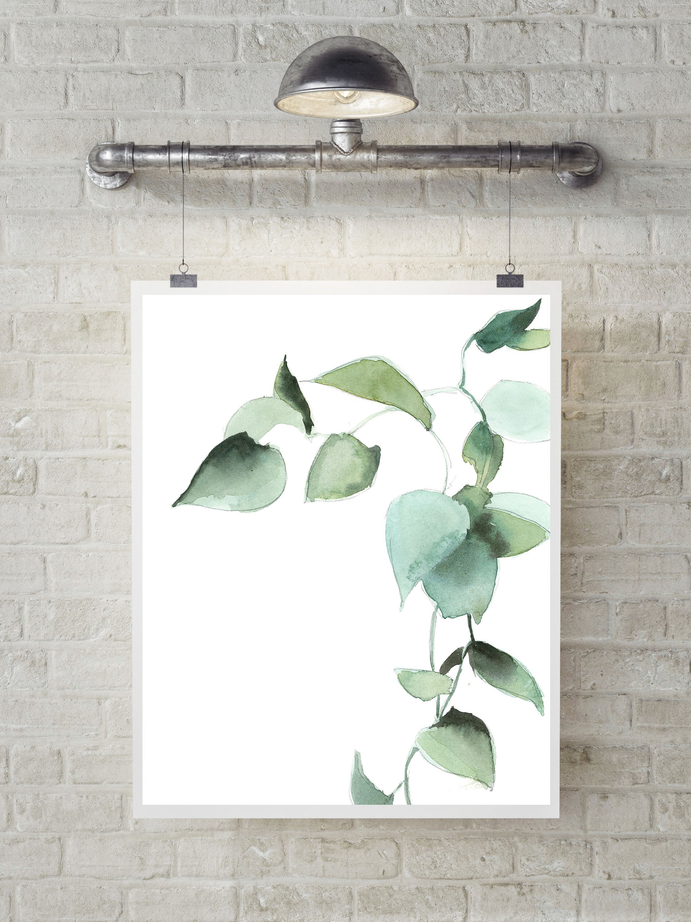 Green Leaf Painting 4 Art Prints Gallery Wall Botanical | Etsy