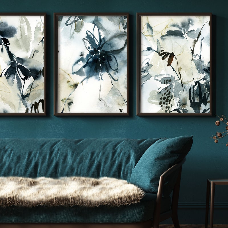 Teal Abstract Art - Etsy