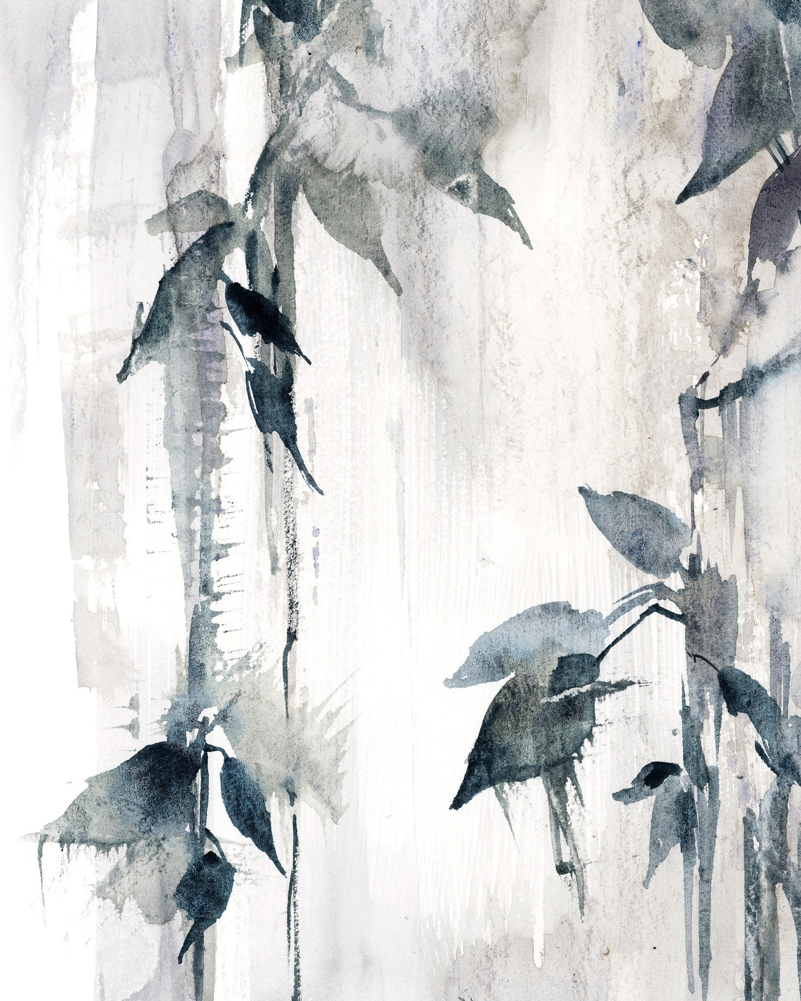 Abstract Leaves Painting Fine Art Print Abstract Botanical - Etsy