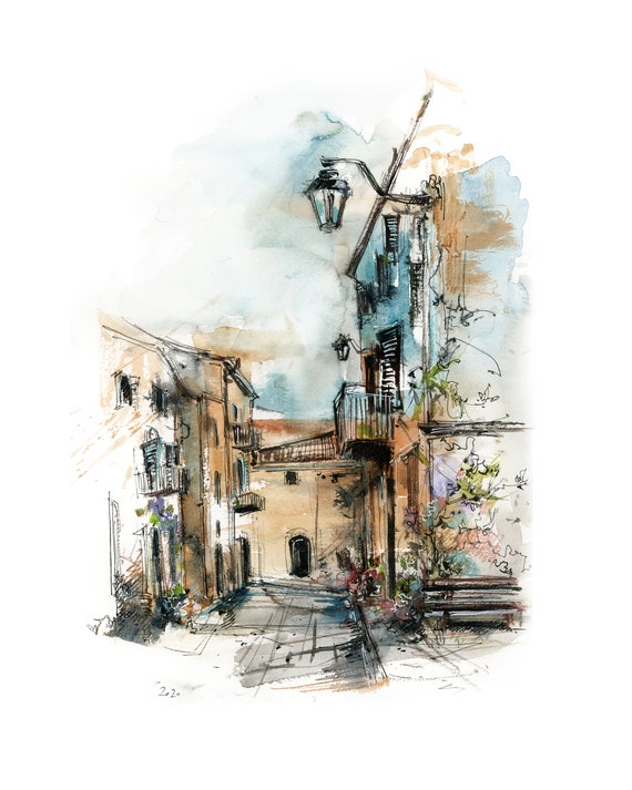 Italian Street Scene Paintings