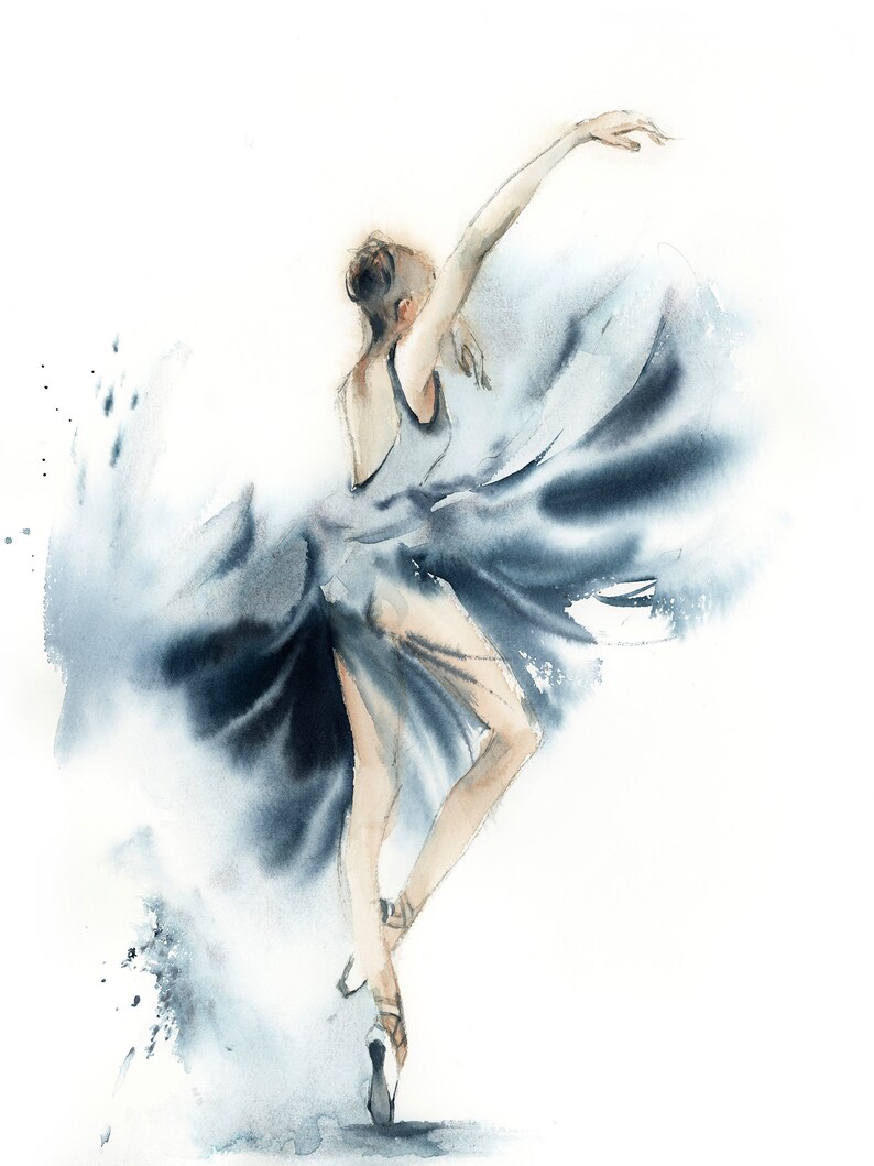 Ballerina Art Prints Set of 4 Gallery Wall Blue Ballet - Etsy