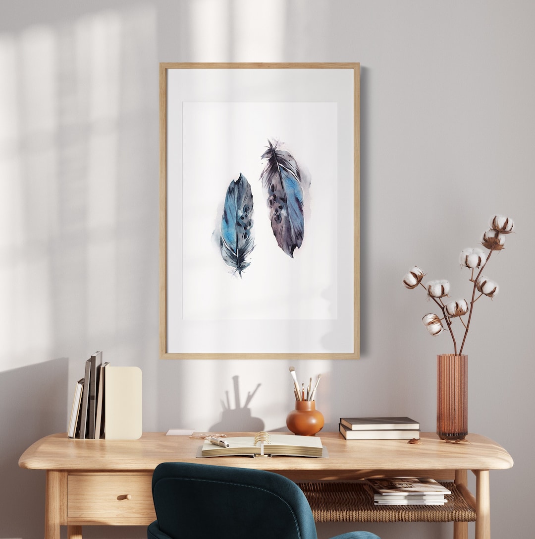 Feather Wall Art Large Feather Art Set of 2 Prints - Etsy