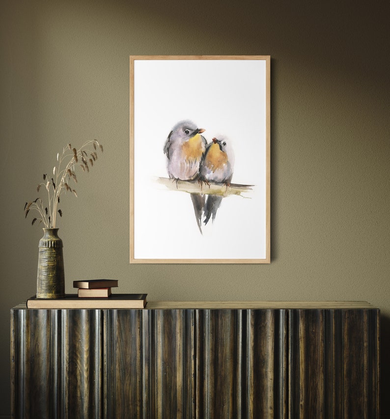Robin Birds Couple Bird Art Prints Birds Wall Art Birds - Etsy