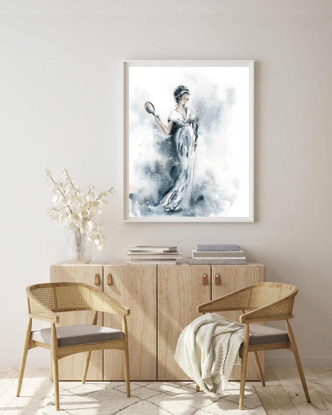 Lady Prudence Painting Art Print Virtue Art Print Blue Wall | Etsy