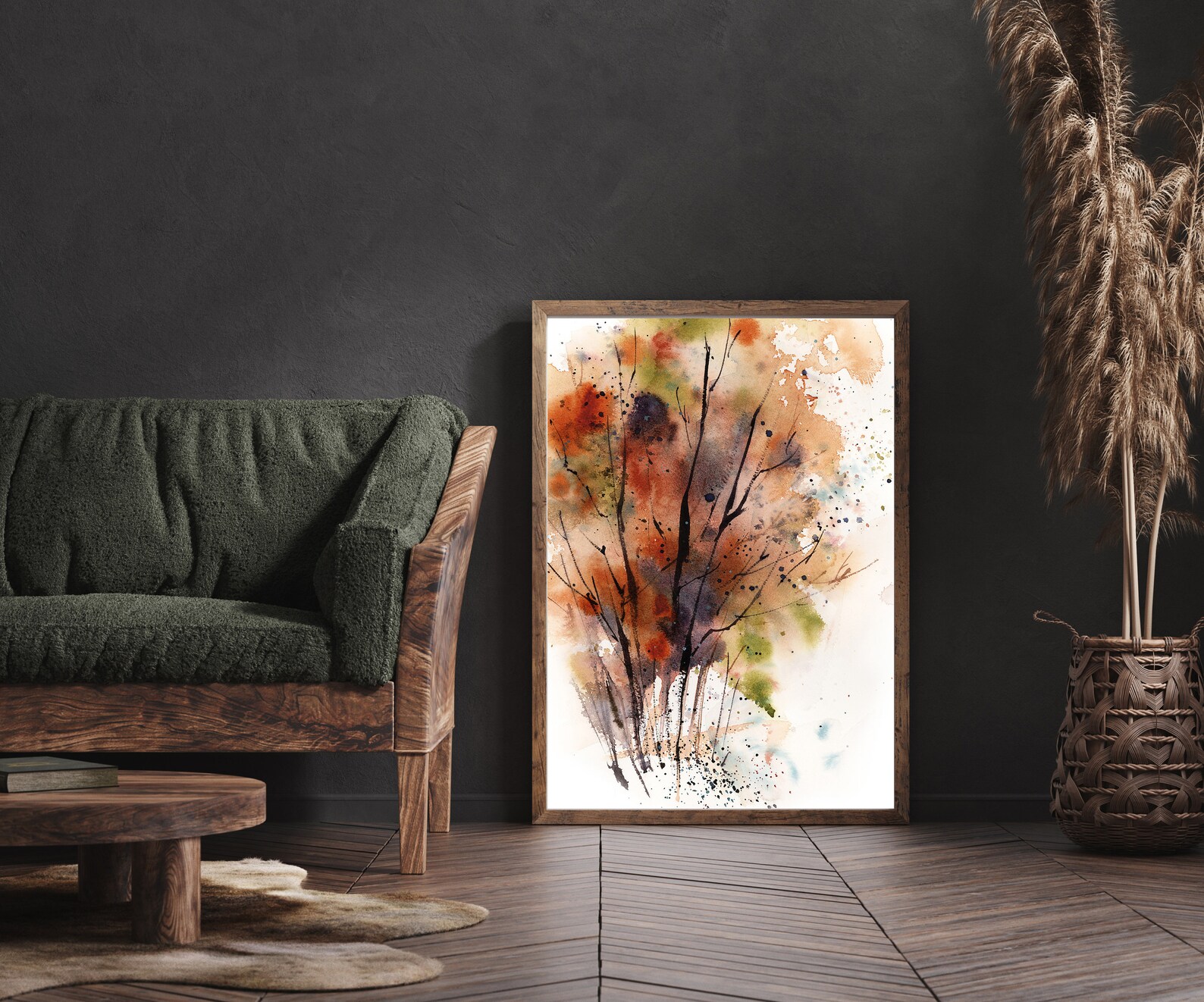 Abstract Forest Art Print, Abstract Watercolor Print, Abstract Autumnal ...
