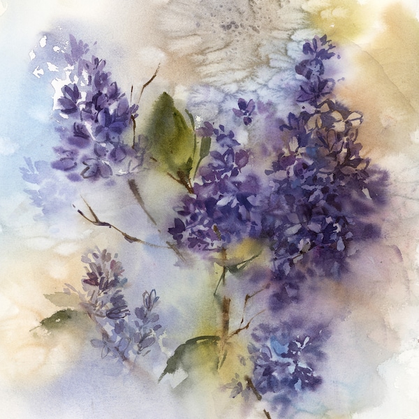 Lilac Abstract Art - Etsy