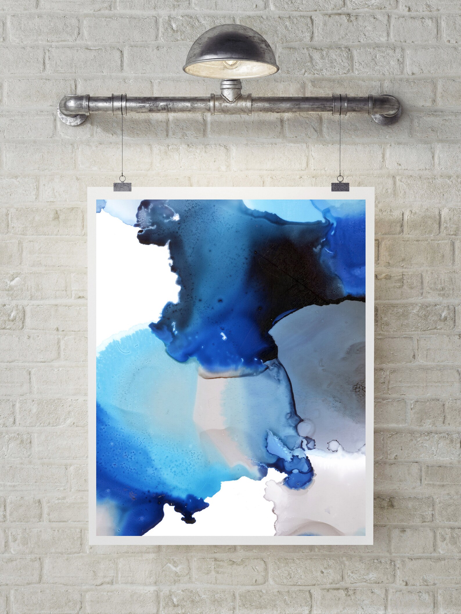 Abstract Blue Painting Wall Art Gallery Wall Set of 3 | Etsy
