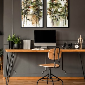 Spruce Trees Wall Prints 2 Pieces Set, Forest Paintings , Nature ...