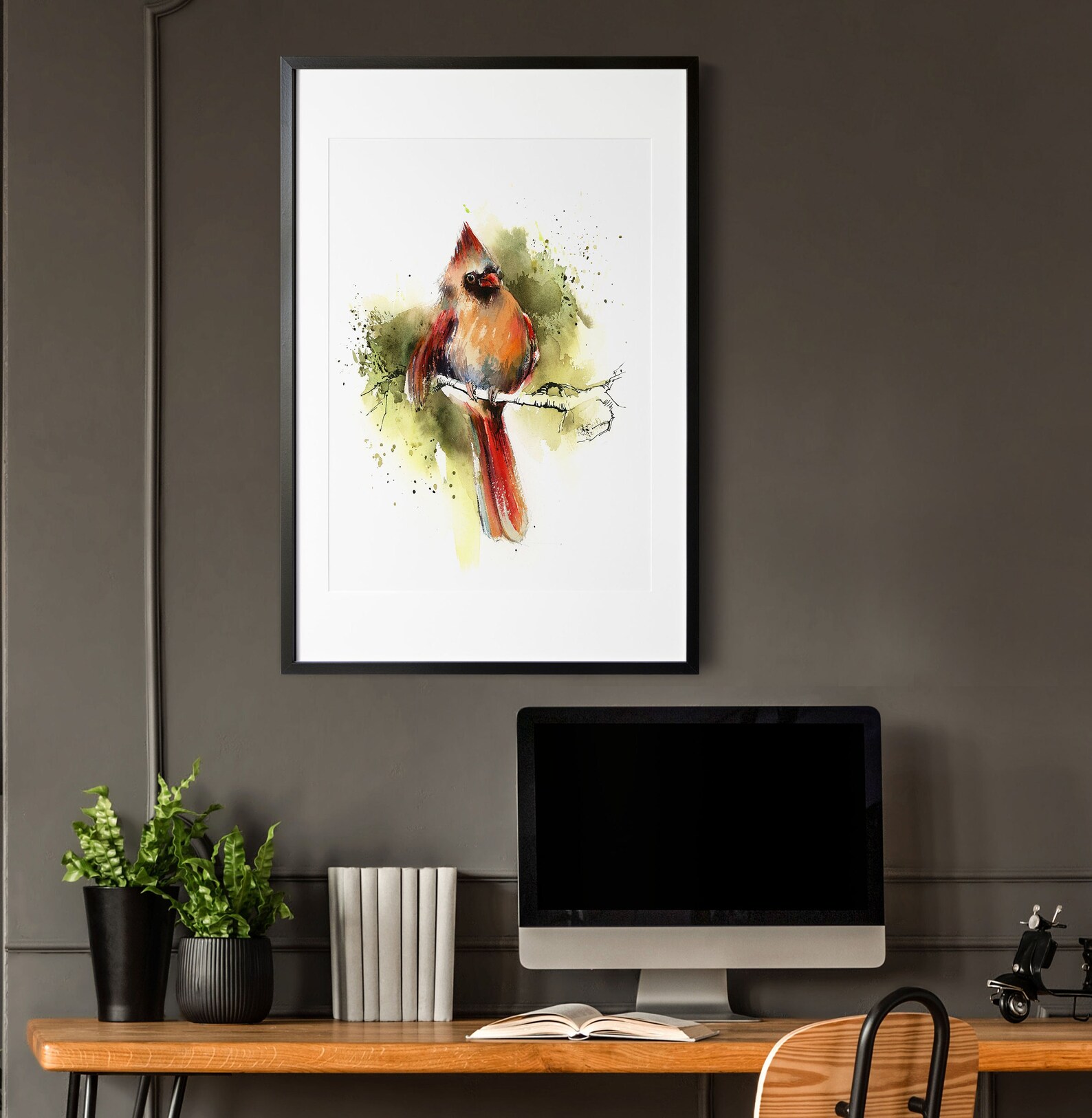 Cardinal Bird Painting, Northern Female Cardinal, Watercolor Print ...