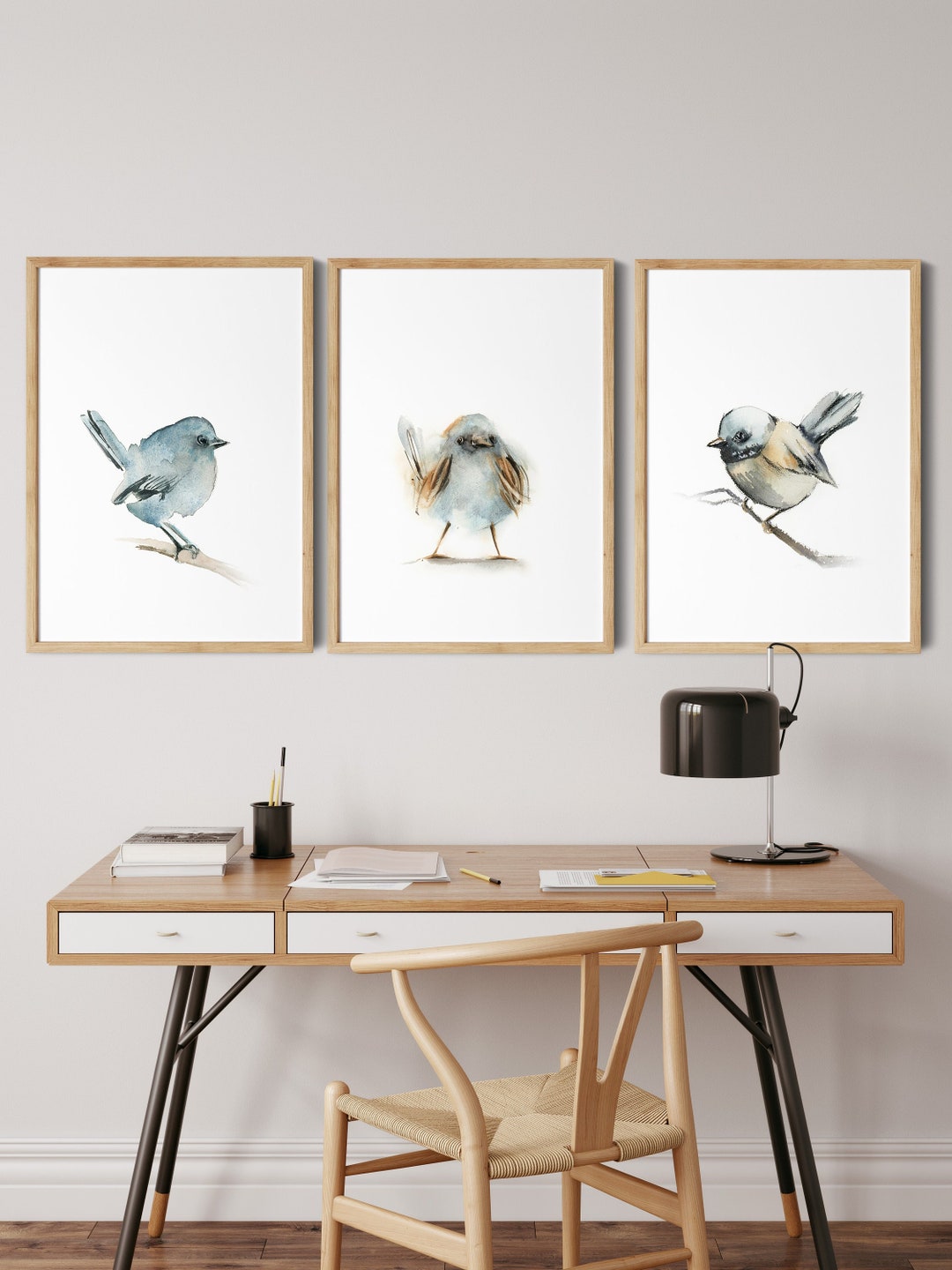 Wall Decor 3 Pieces Bird Art Prints Set, Minimalist Birds Paintings ...