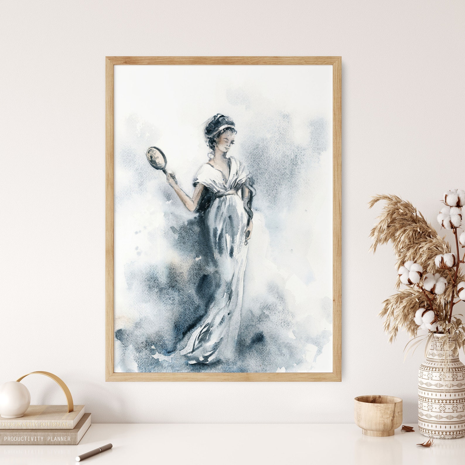 Lady Prudence Painting Art Print Virtue Art Print Blue Wall - Etsy
