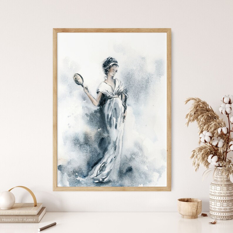 Lady Prudence Painting Art Print Virtue Art Print Blue Wall - Etsy