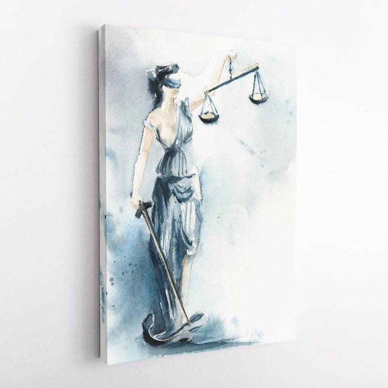 Lady Justice Art Watercolor Painting Wall Print Law Office - Etsy
