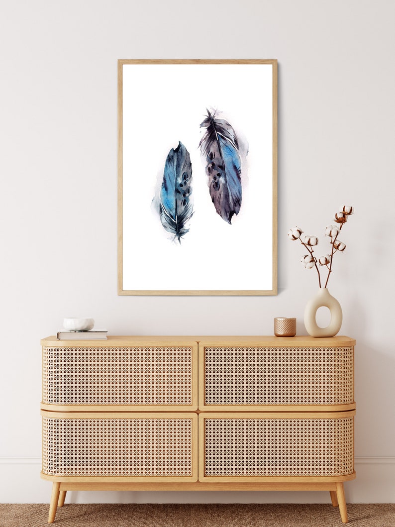 Feather Wall Art Large Feather Art Set of 2 Prints - Etsy