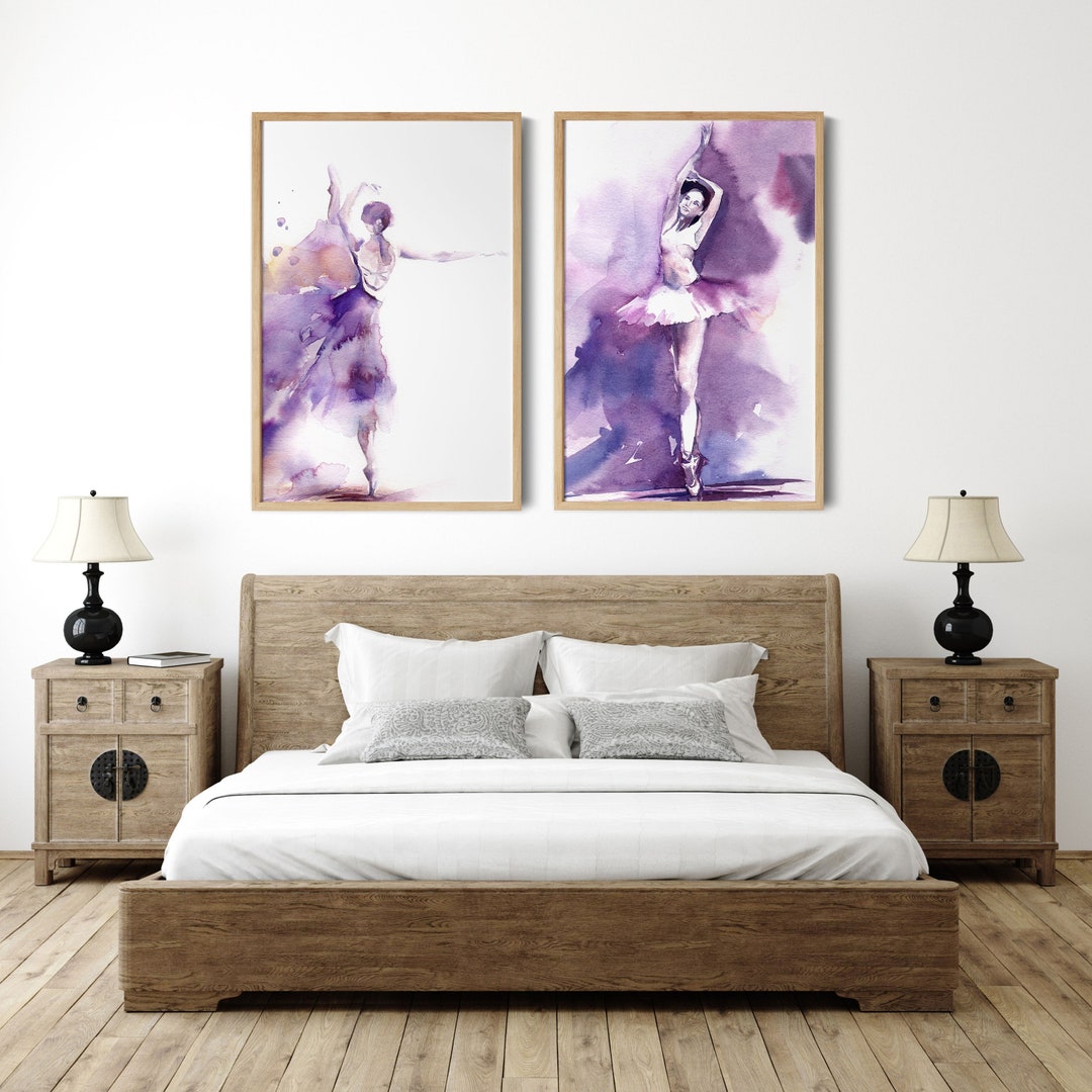 Ballerina Art Prints 2 Set Wall Art, Ballerina Painting, Dancer ...
