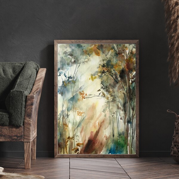 Abstract Fall Forest - Etsy