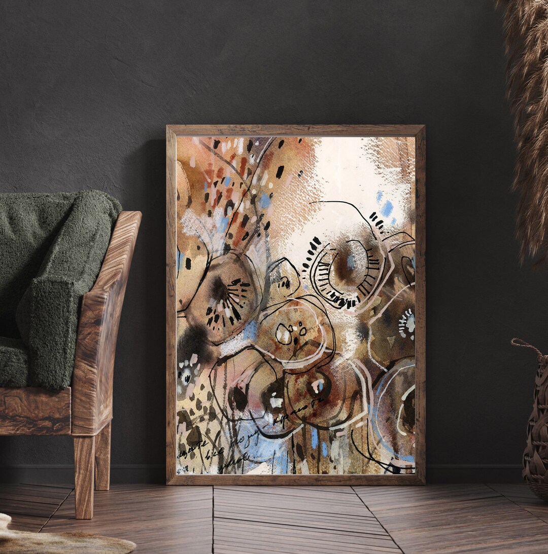 Abstract Earthy Brown Tones Art Print Watercolor Wall Art - Etsy
