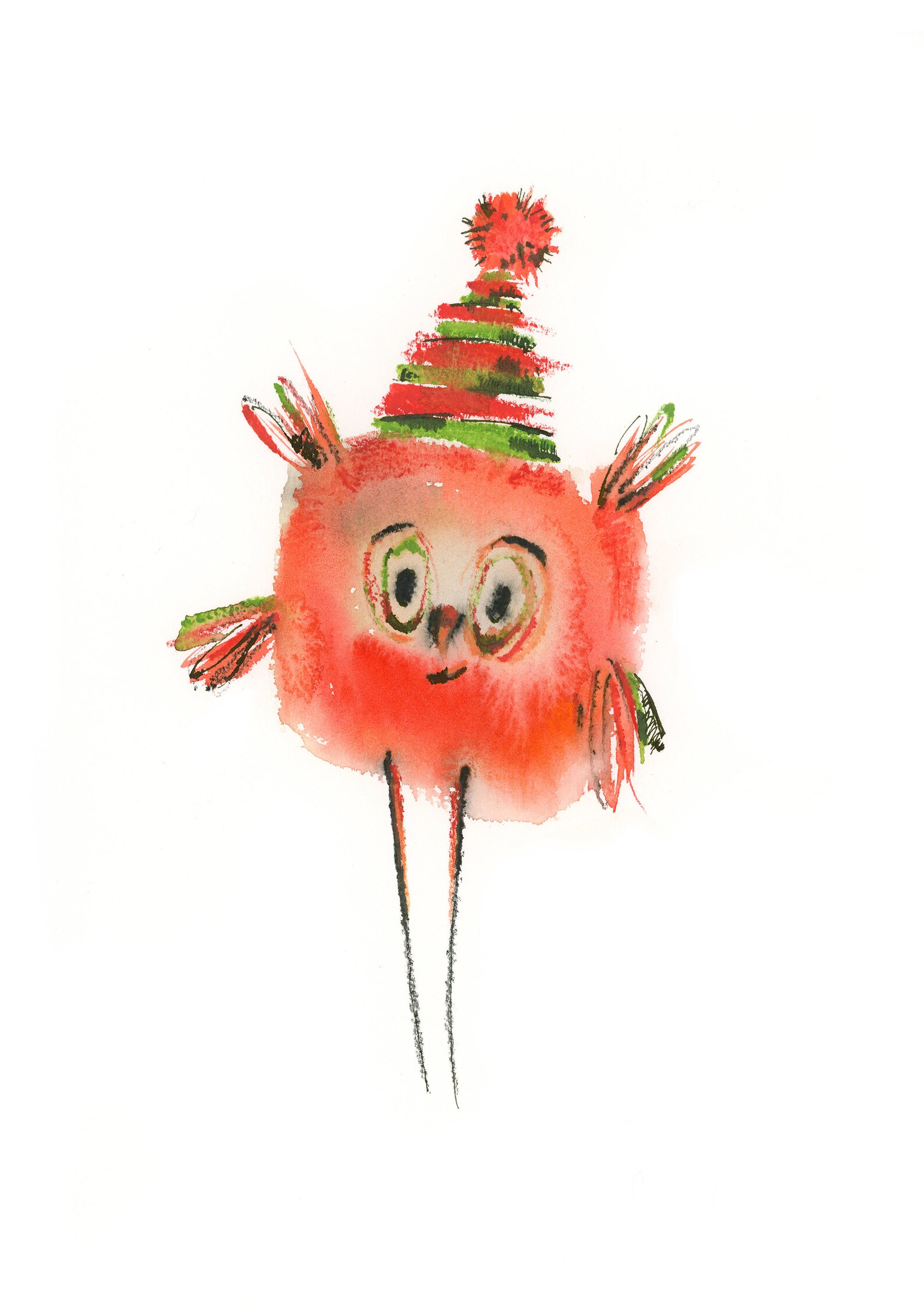 Funny Christmas Bird Print Cardinal Bird Watercolor - Etsy