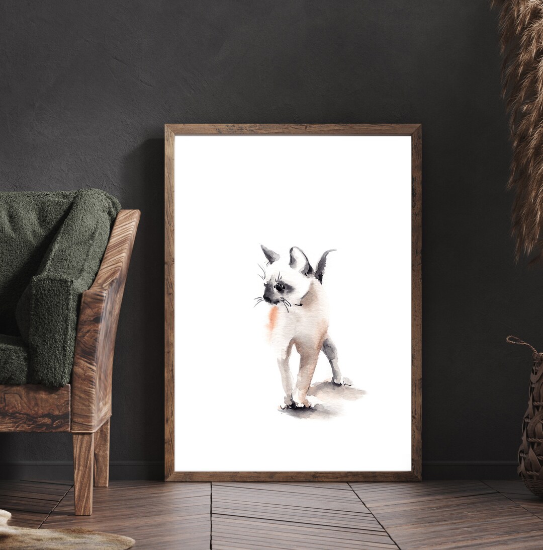 Cat Painting, Cat Wall Print, Kitty Wall Art, Watercolor Painting, Cat ...