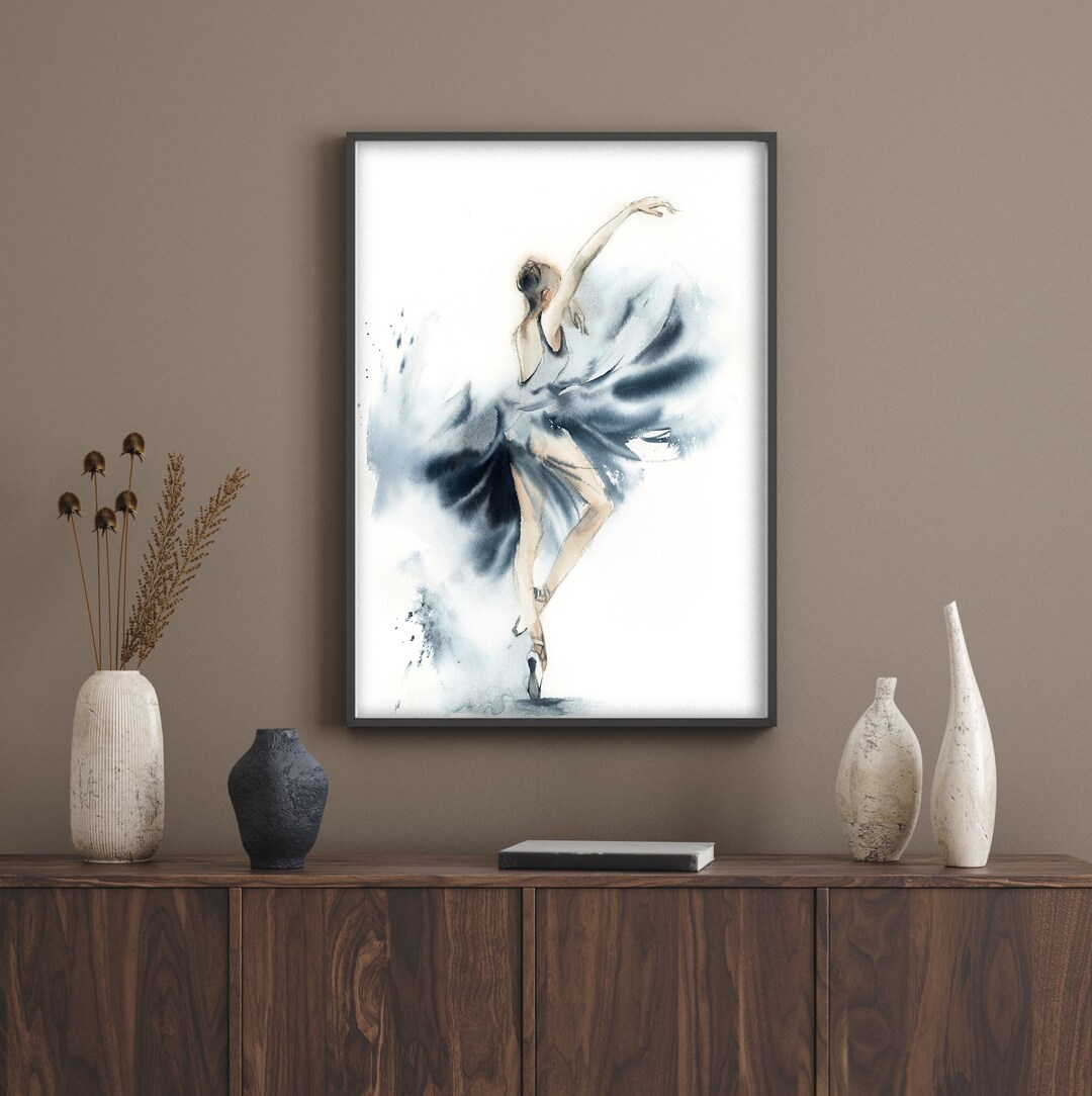 Ballet Art Print Decor, Ballerina Print, Watercolor Painting, Dancer ...