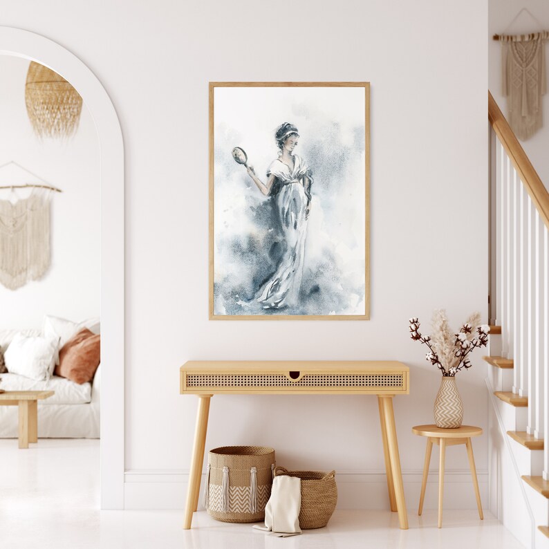 Lady Prudence Painting Art Print Virtue Art Print Blue Wall - Etsy