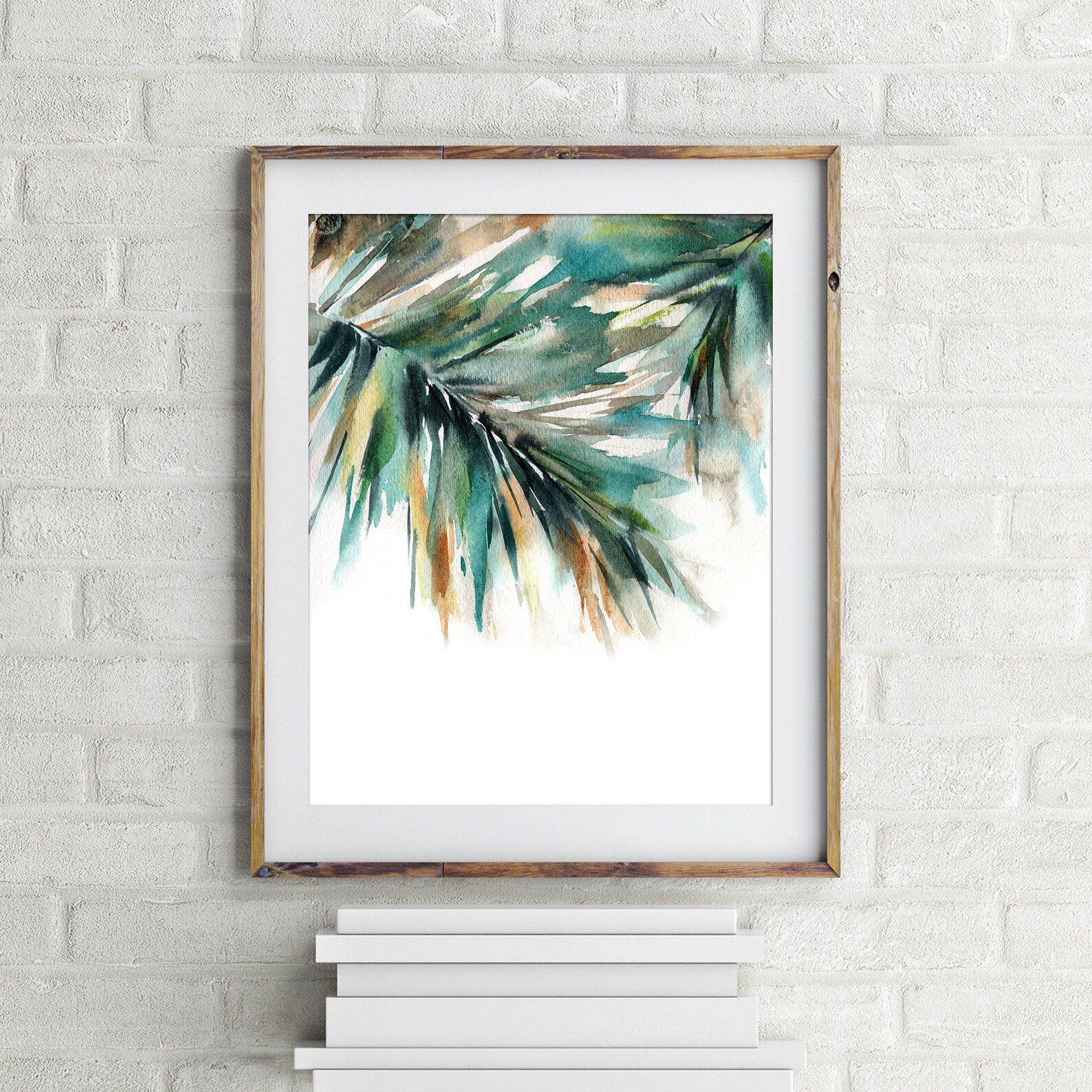 Palm Leaf Prints Set of 2 Greenery Botanical Watercolor - Etsy