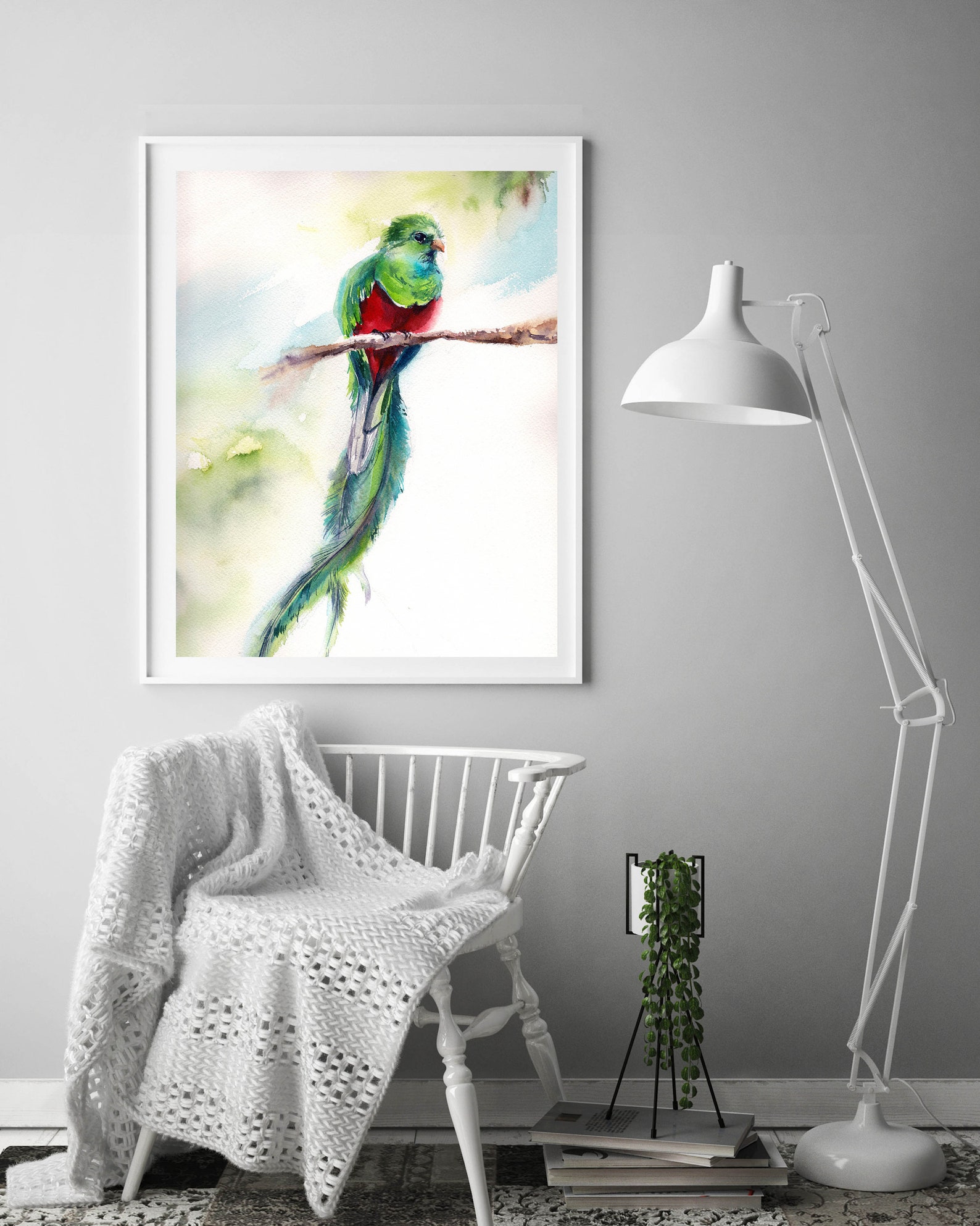 Quetzal Bird Print Watercolor Painting of Bird Tropical Bird | Etsy