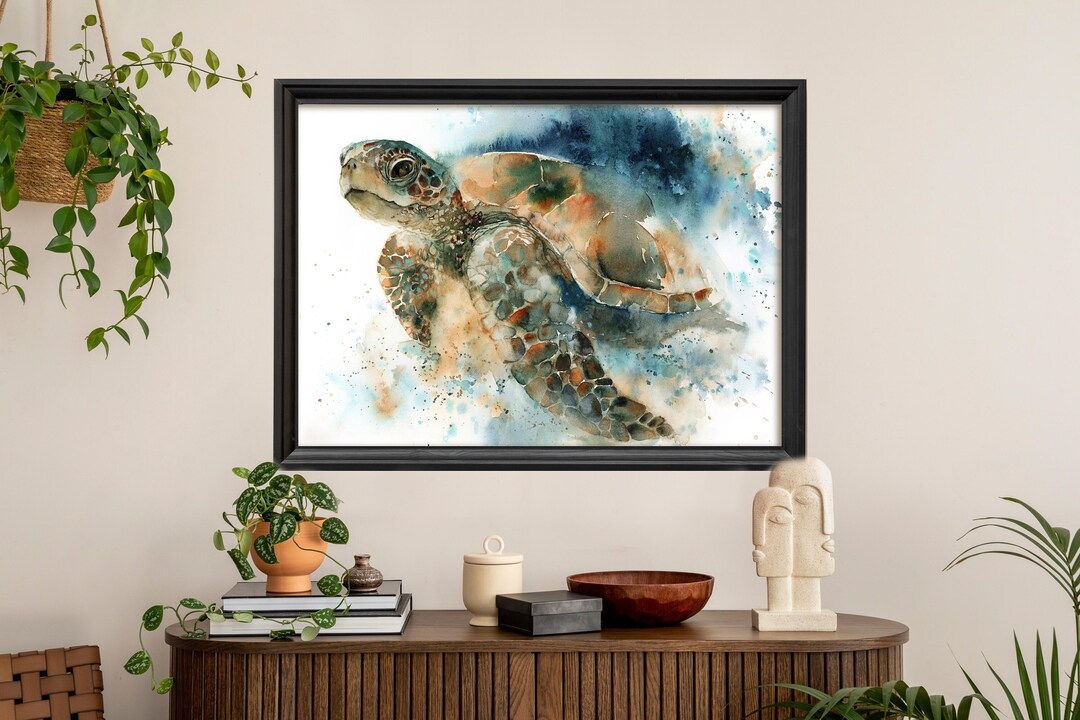 Sea Turtle Fine Art Print, Animals Watercolor Painting, Turtle Painting ...