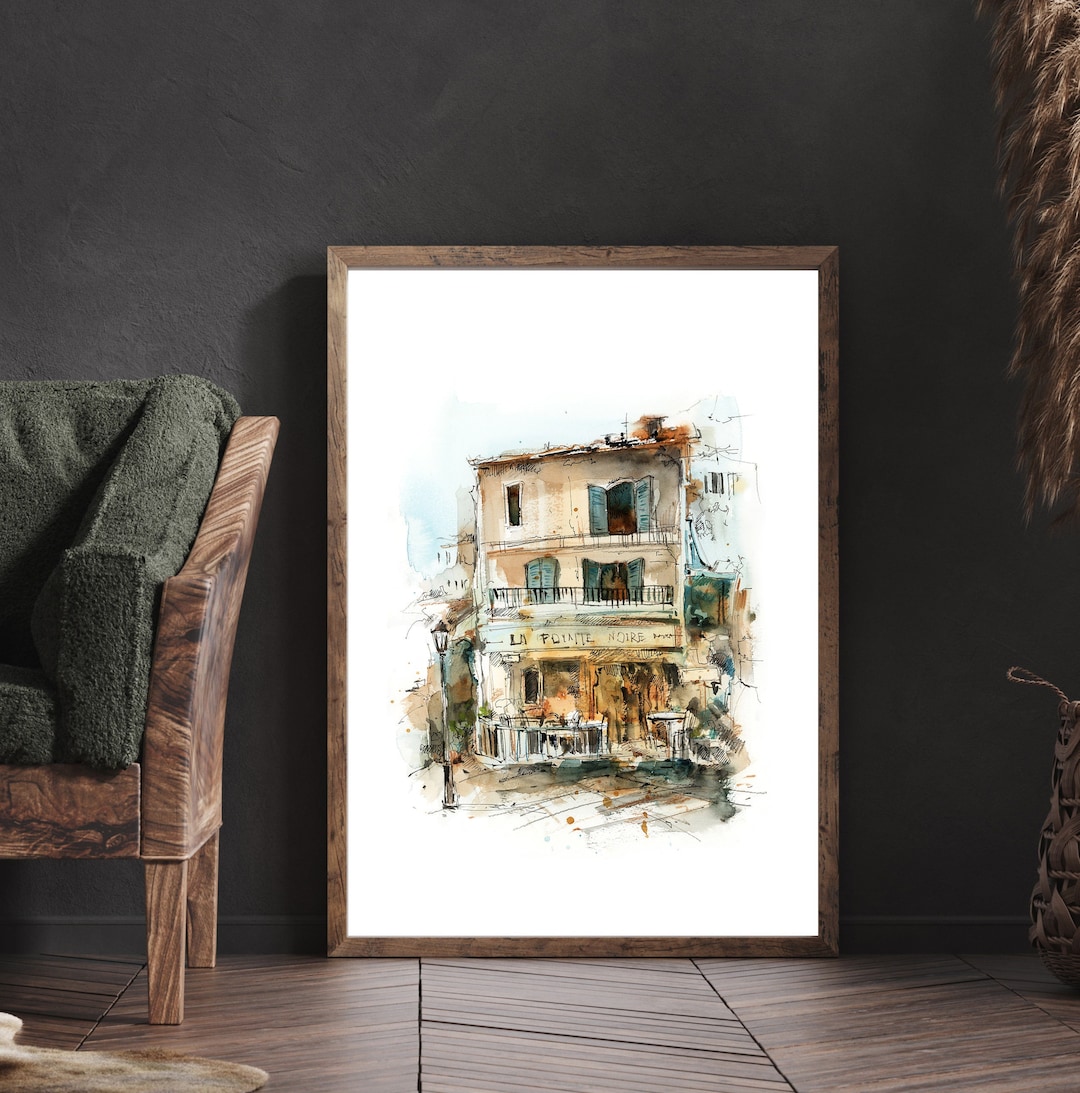 Cafe Building Fine Art Print, Travel Wall Decor, Old European ...