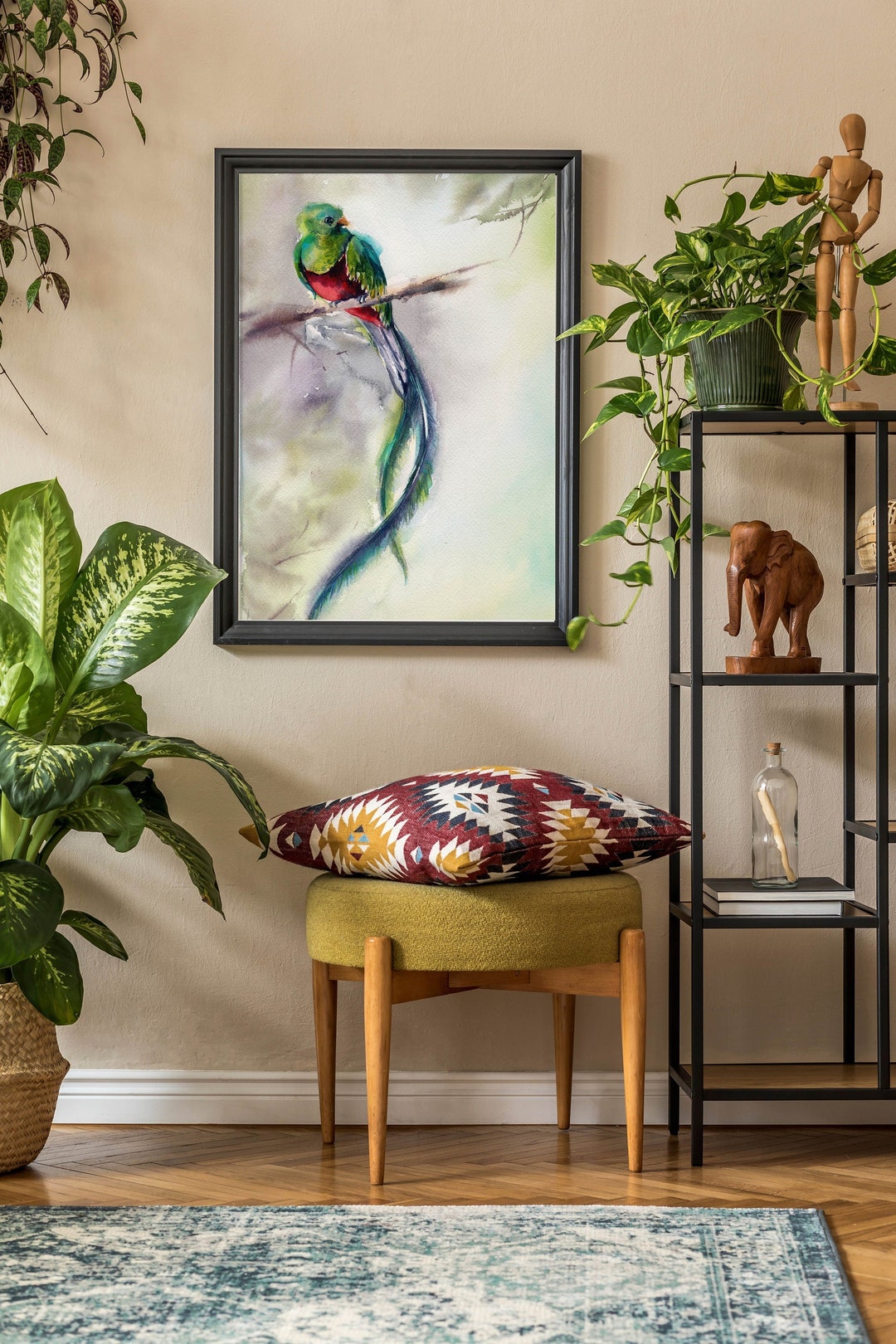 Quetzal Print, Quetzal Art Painting, Bird Art Print, Watercolor Wall ...