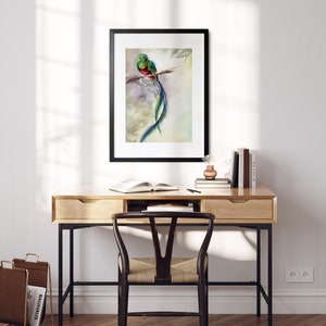 Quetzal Print, Quetzal Art Painting, Bird Art Print, Watercolor Wall ...