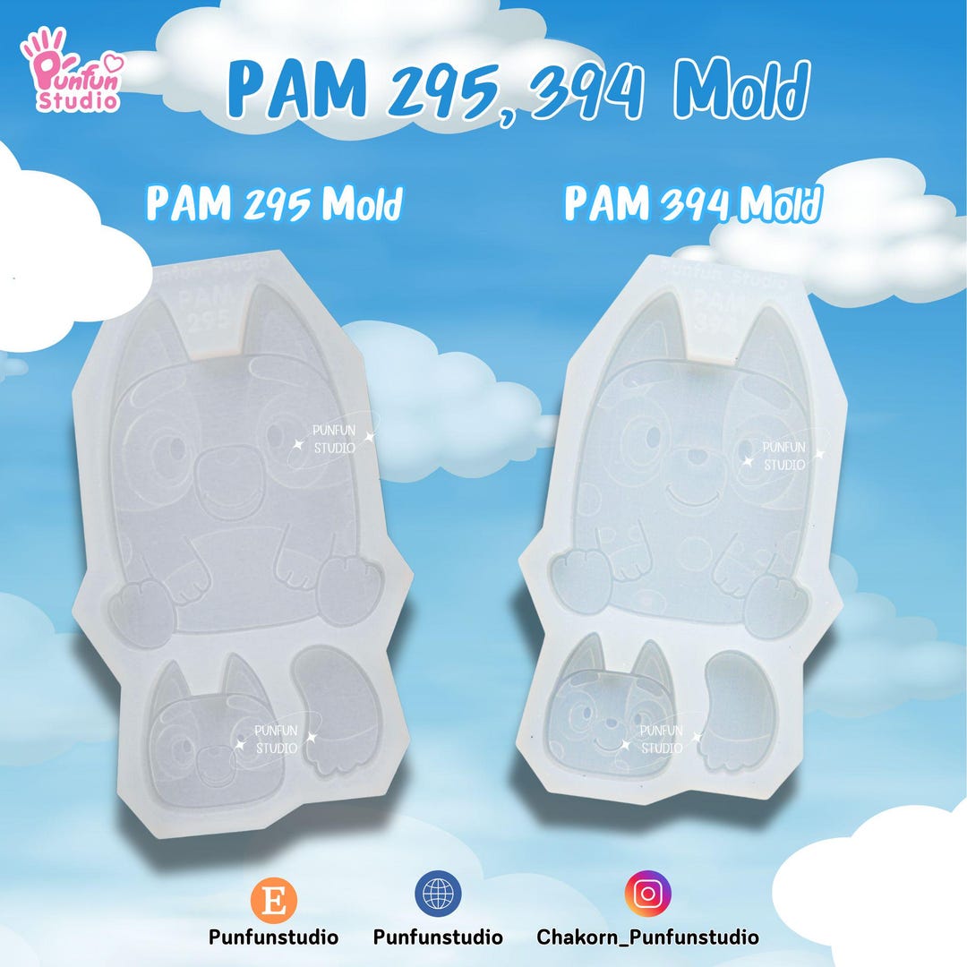 PAM 295, 394 Blue Dog Mold / Bluey / Painting Anime Mold / Silicone ...