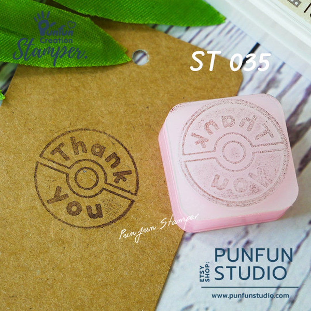 ST 035 Stamper / Thank You / Size Not Over 3 X 3 Cm / Punfun Stamper - Etsy