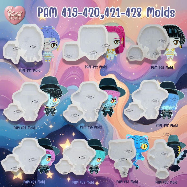 PAM 419-420, 421-428 Molds / Kpop Demon / Painting Anime Mold ...