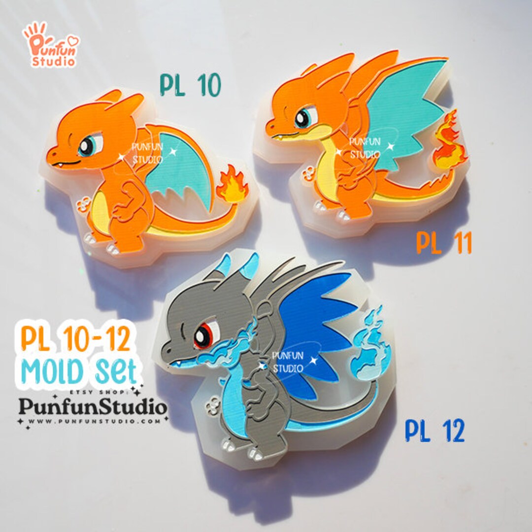 PL 10-12 Mold Set / Chariz, Mega Chariz Y, Mega Chariz X / 3 Molds ...