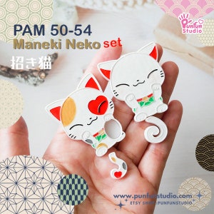PAM 50-54 Maneki Neko Set / Maneki Neko/ Japanese Lucky Cat / Silicone ...
