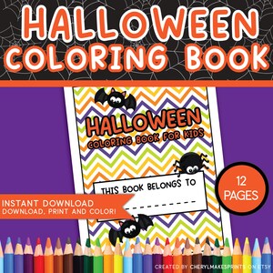 Halloween Coloring Book Printable Halloween Coloring Pages - Etsy