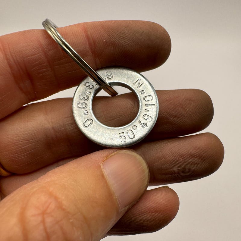 Coordinates Keychain - Etsy