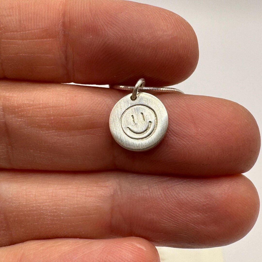 Smiley Necklace 925 Sterling, Everyday Good Mood Jewelry, Dainty Smile ...