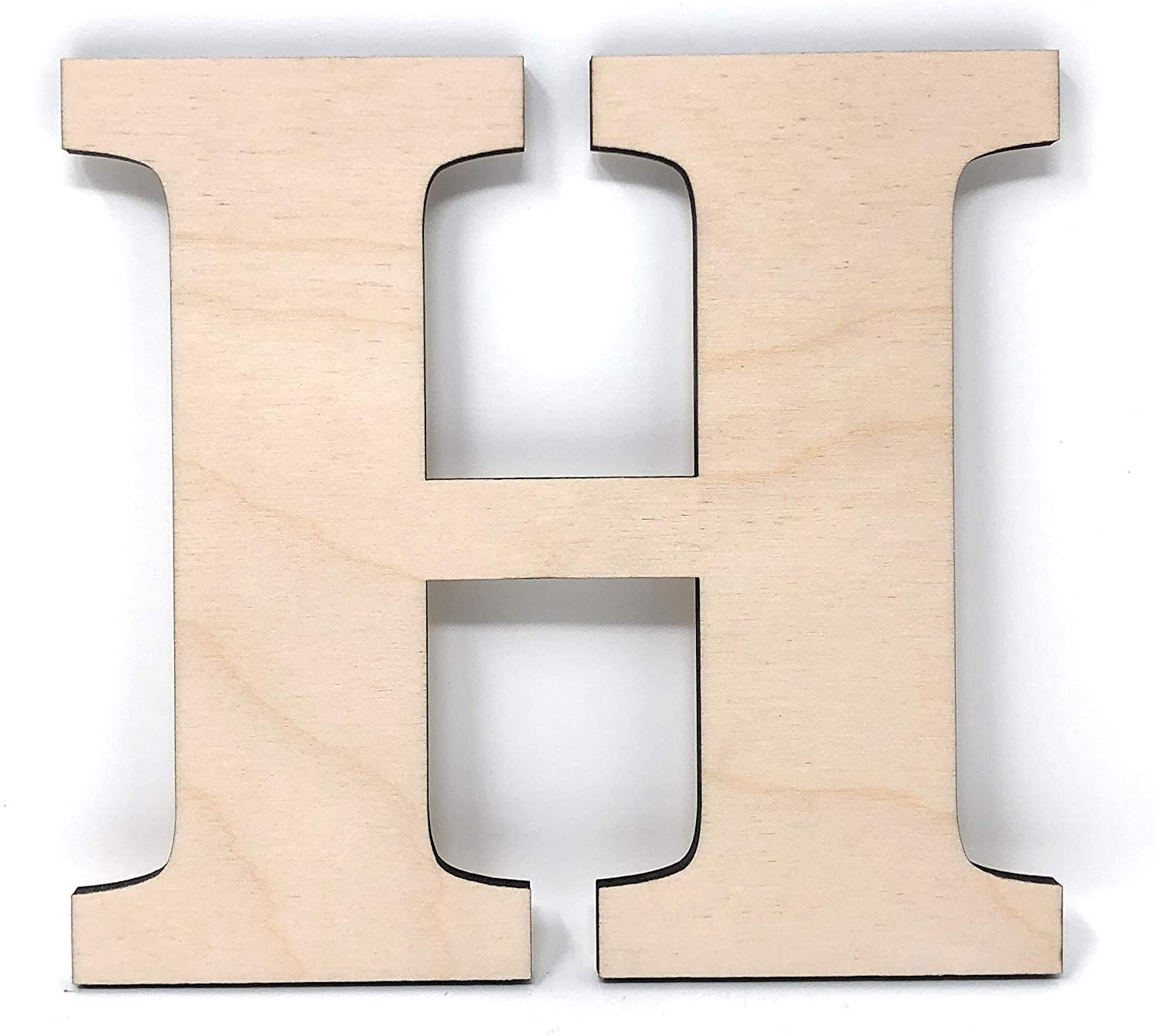 Gocutouts Wooden 12'' Letter H Cutouts Unfinished Wooden Letters Style ...
