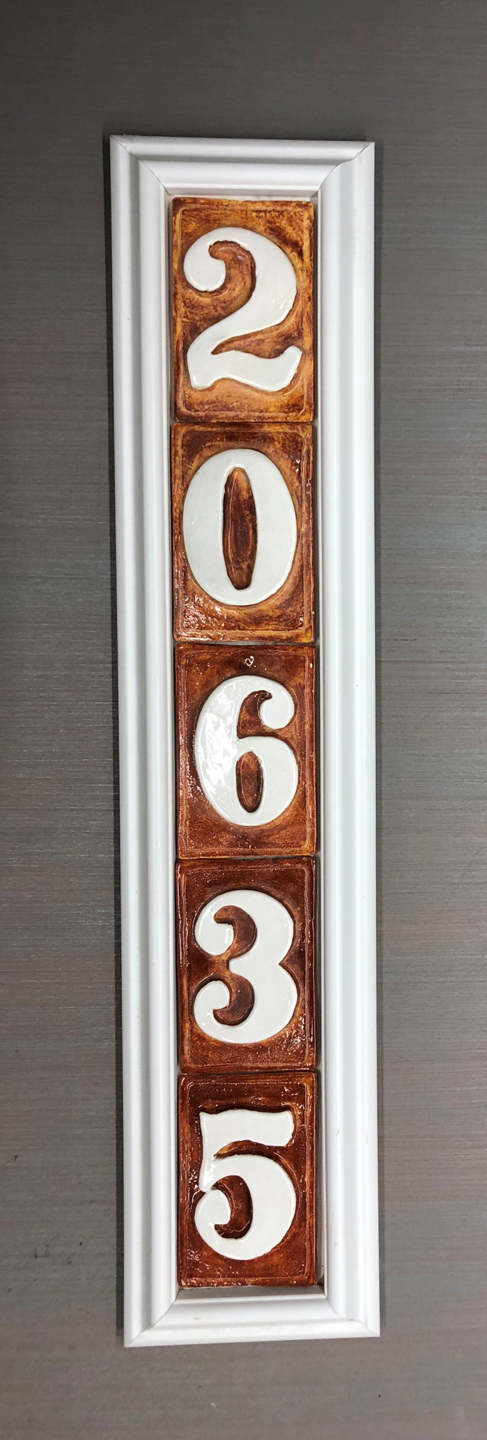 Narrow Address Tiles in Frame 5 Plaque, Multiple Color Choices ...