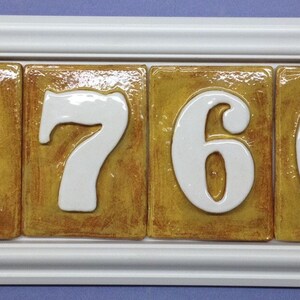 House Address Plaque. Four Number. Weatherproof Pvc With Tiles Included ...
