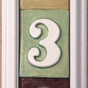 3 Number Address Tile Framed Plaque With Tiles Included. - Etsy
