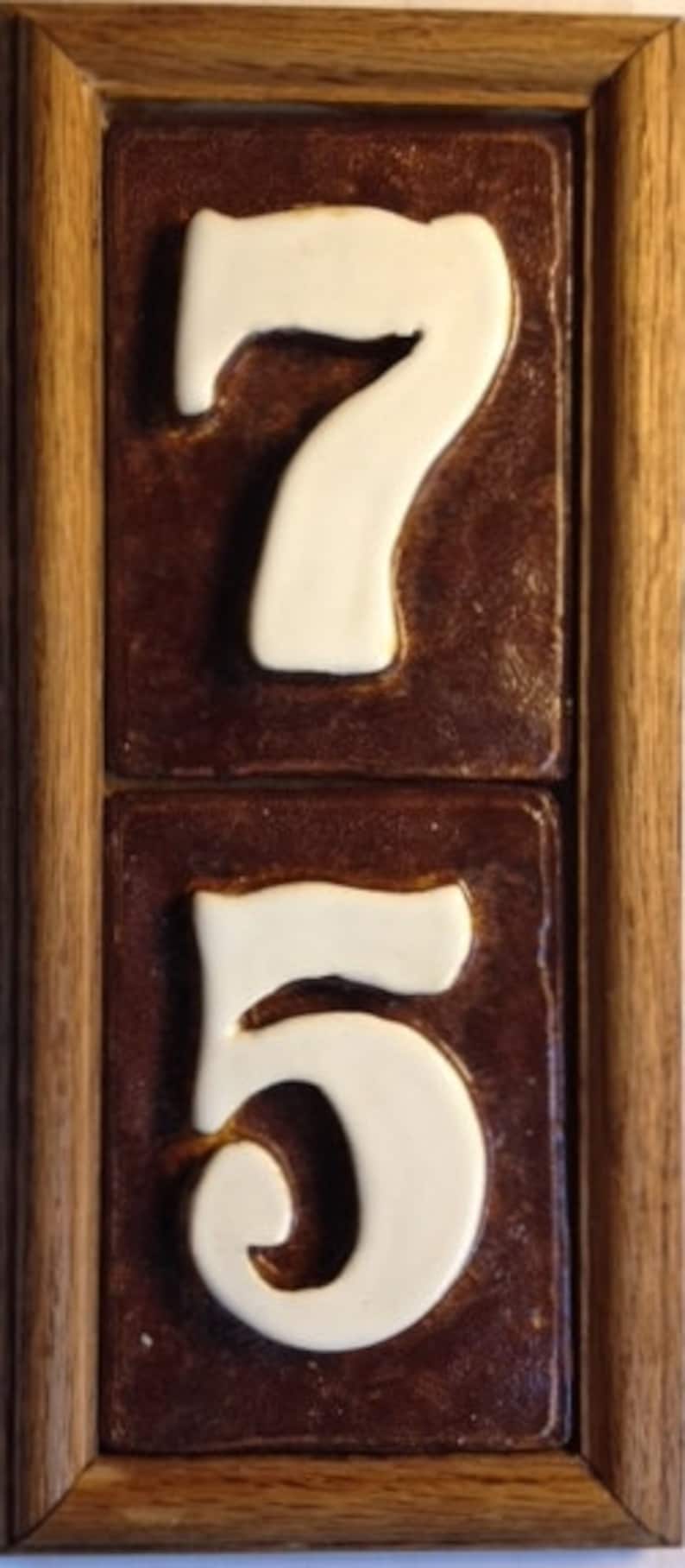 Address Tiles in Oak Frame Plaque Multiple Color Choices - Etsy Israel