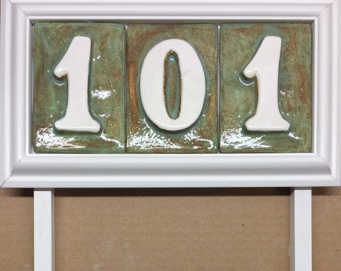 Lawn Address Plaque. Tile and Weatherproof PVC. Yard Addess Frame. 3 or ...
