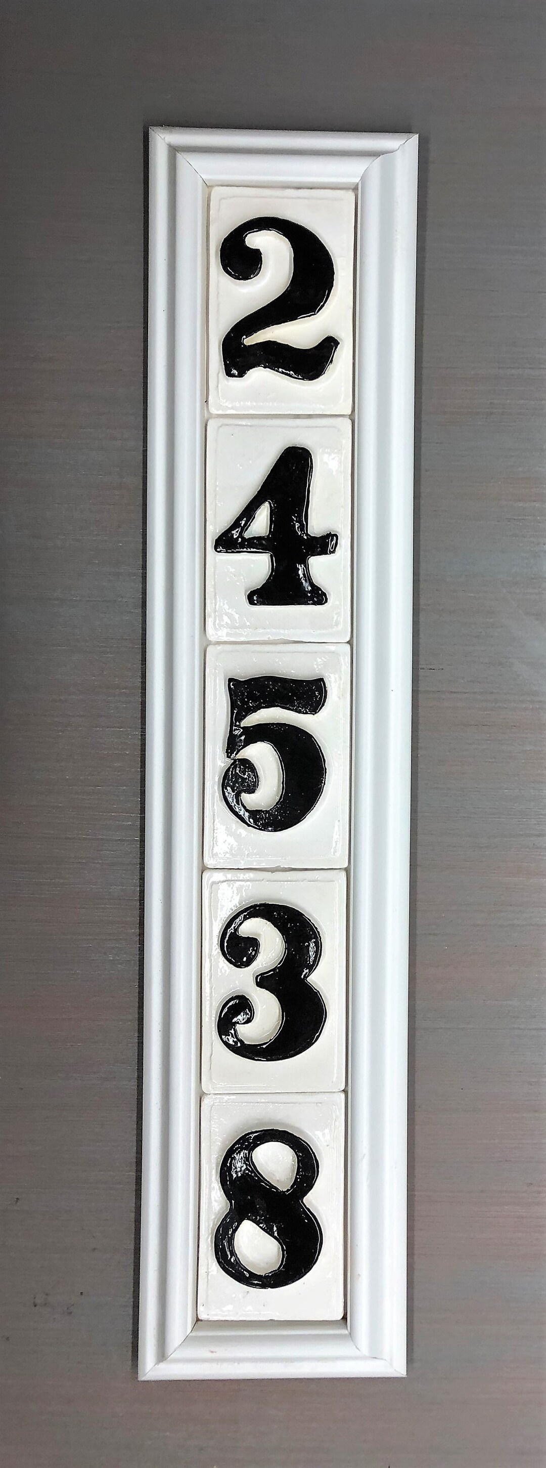 Narrow Address Tiles in Frame 5 # Plaque, Multiple Color Choices ...