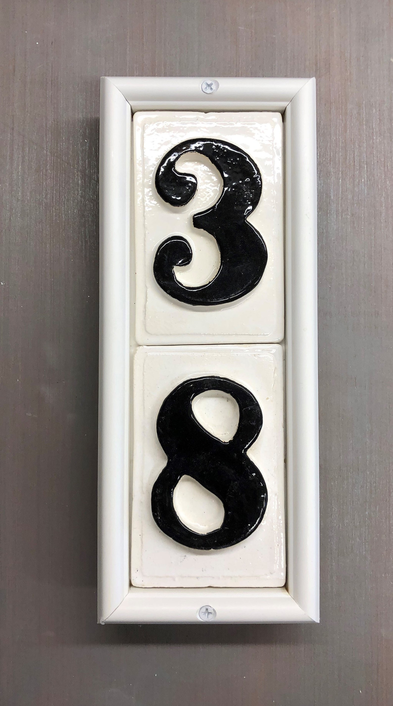 Door Number Framed Plaque. Weatherproof Tiles and Backplate. - Etsy